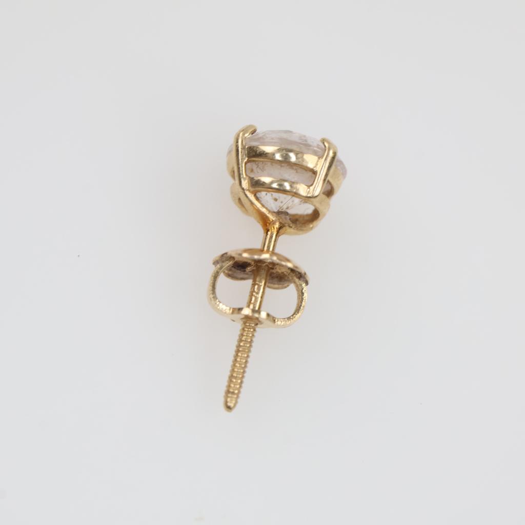 14kt Gold Clear Stone Stud Earring | Property Room