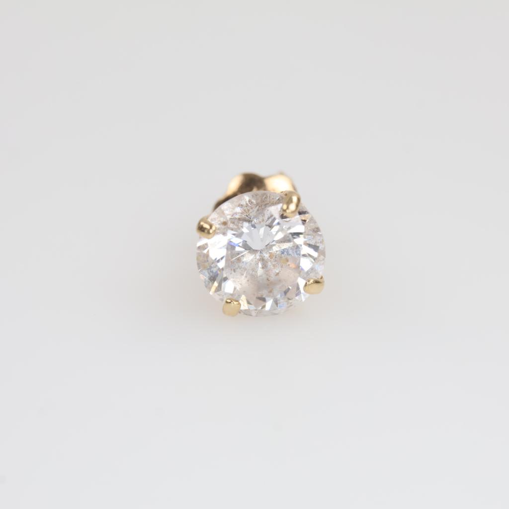 14kt Gold Clear Stone Stud Earring | Property Room