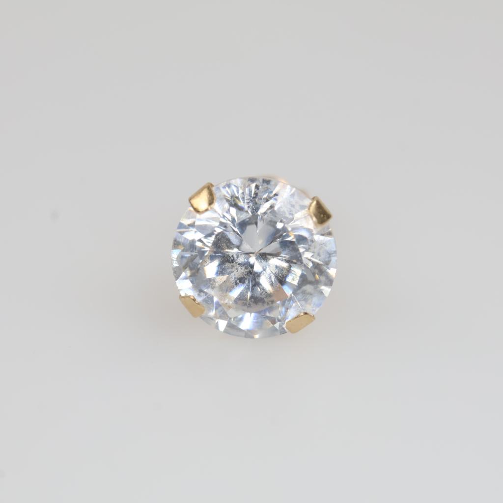 14kt Gold Clear Stone Stud Earring | Property Room
