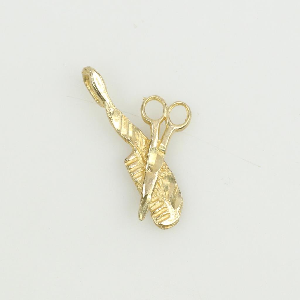 14kt Gold Comb And Scissors Pendant | Property Room