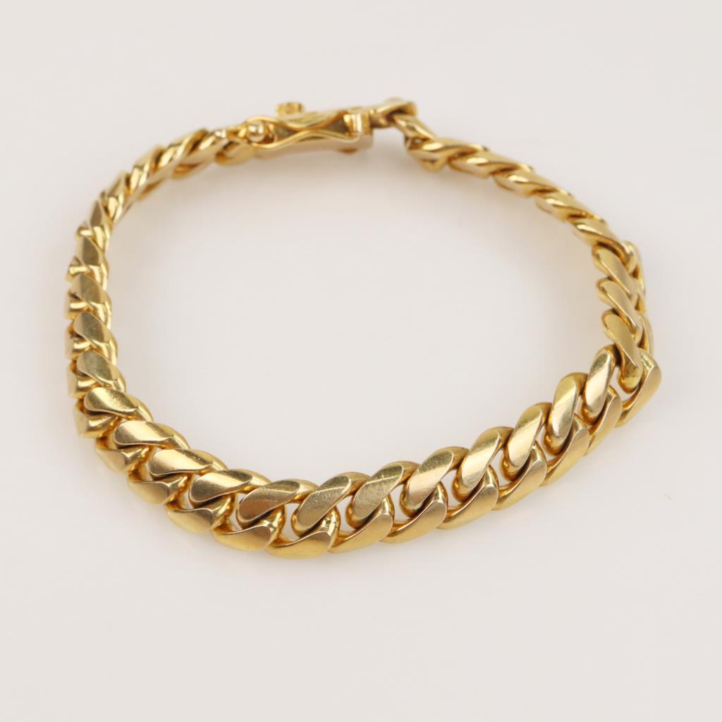 14kt Gold Cuban Link Chain Bracelet-Evaluated By Our Certified ...