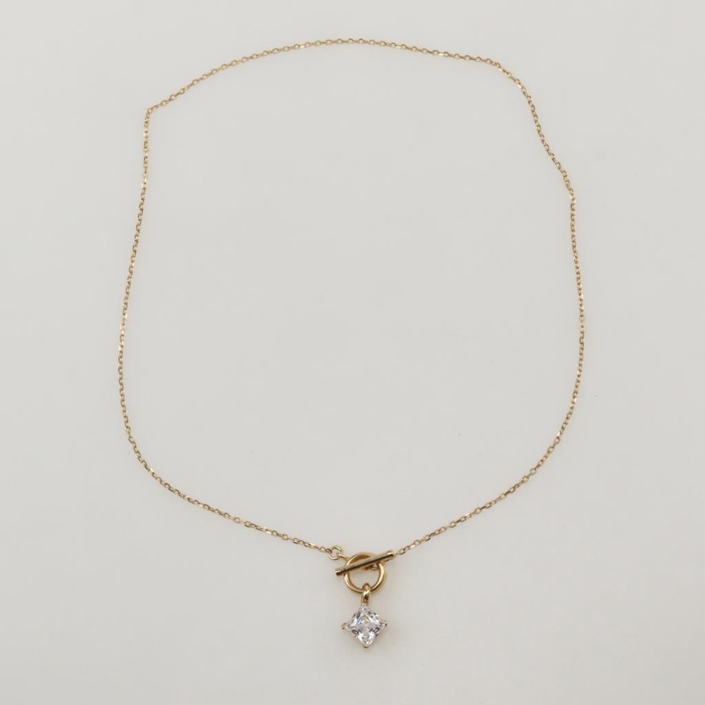 14kt Gold Cubic Zirconia Anklet Chain | Property Room