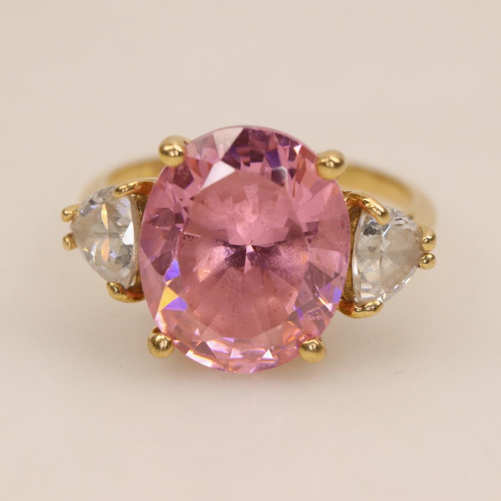 14kt Gold Cubic Zirconia Pink Spinel Ring | Property Room