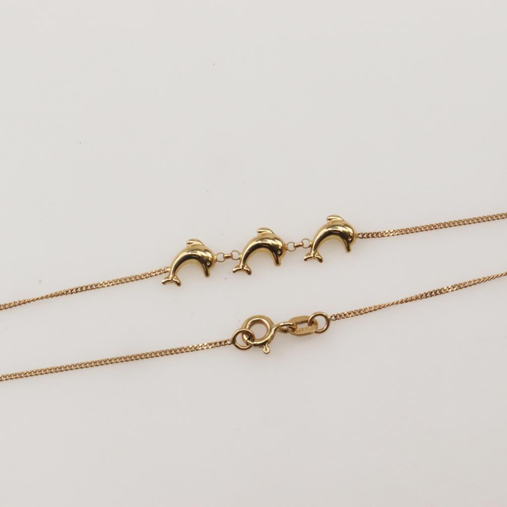 14kt Gold Curb Dolphin Bracelet | Property Room