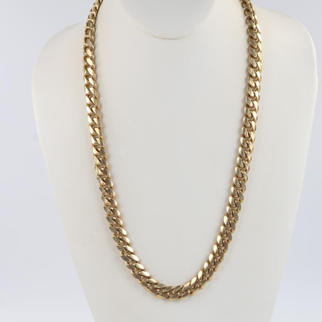 14kt Gold Curb Link Chain Necklace-Evaluated By Our Certified ...