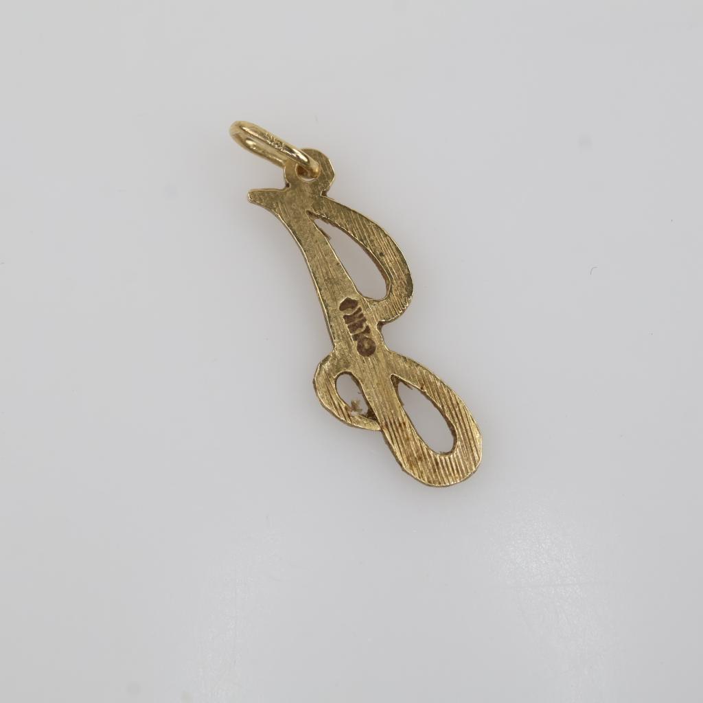 14kt Gold Cursive G Pendant | Property Room