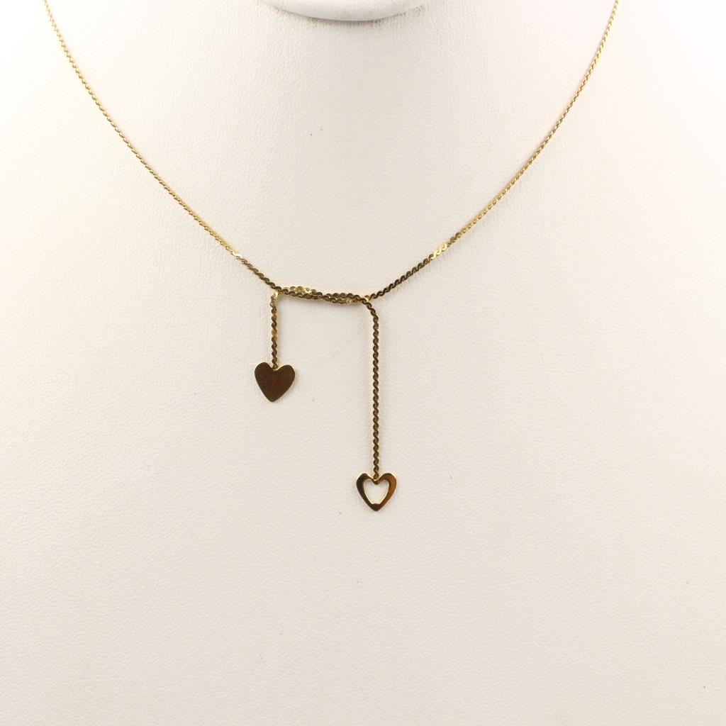 14KT Gold Dangle Heart Pendant Necklace | Property Room