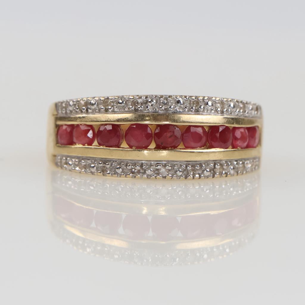 14kt Gold Diamond And Natural Ruby Ring -Evaluated By Our Certified ...