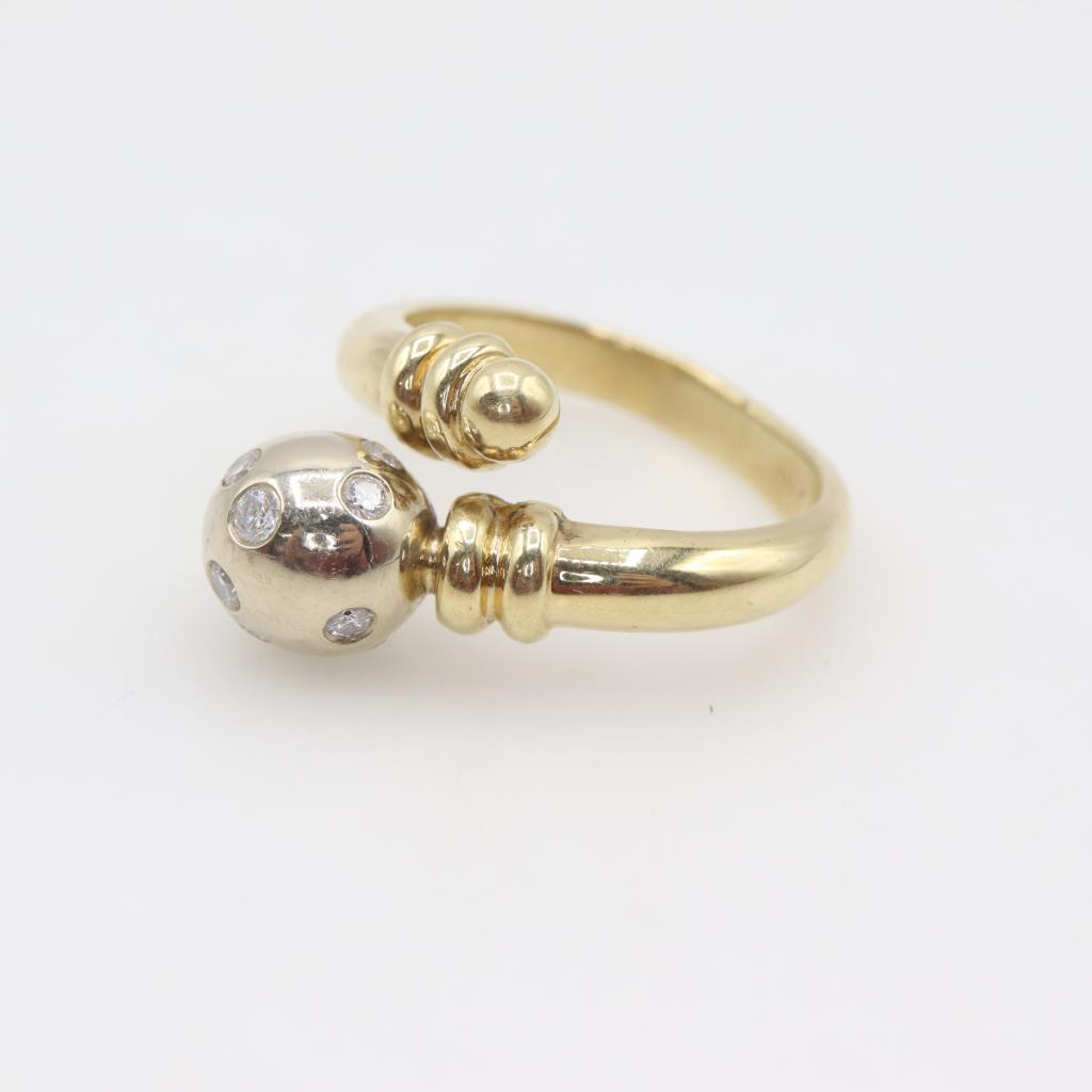 14kt Gold Diamond Ball Ring | Property Room