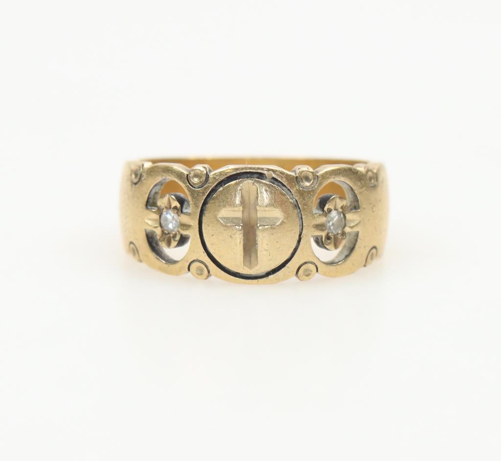 14kt Gold Diamond Cross Band | Property Room
