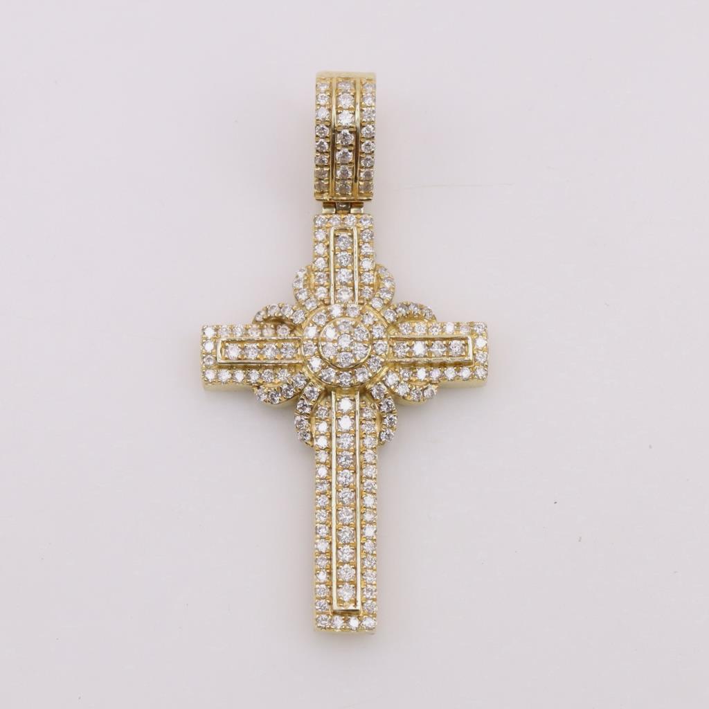 14kt Gold Diamond Cross Pendant | Property Room