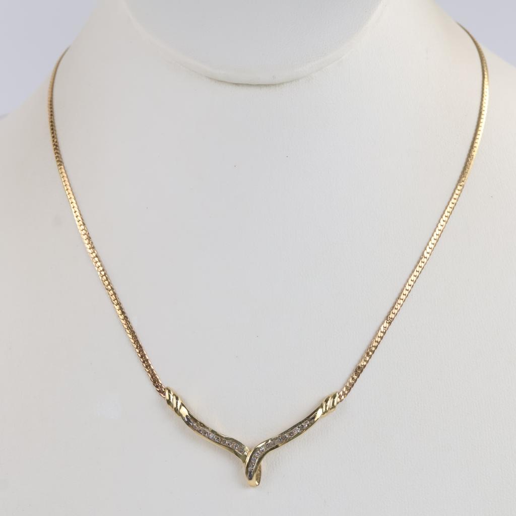 14kt Gold Diamond Necklace | Property Room