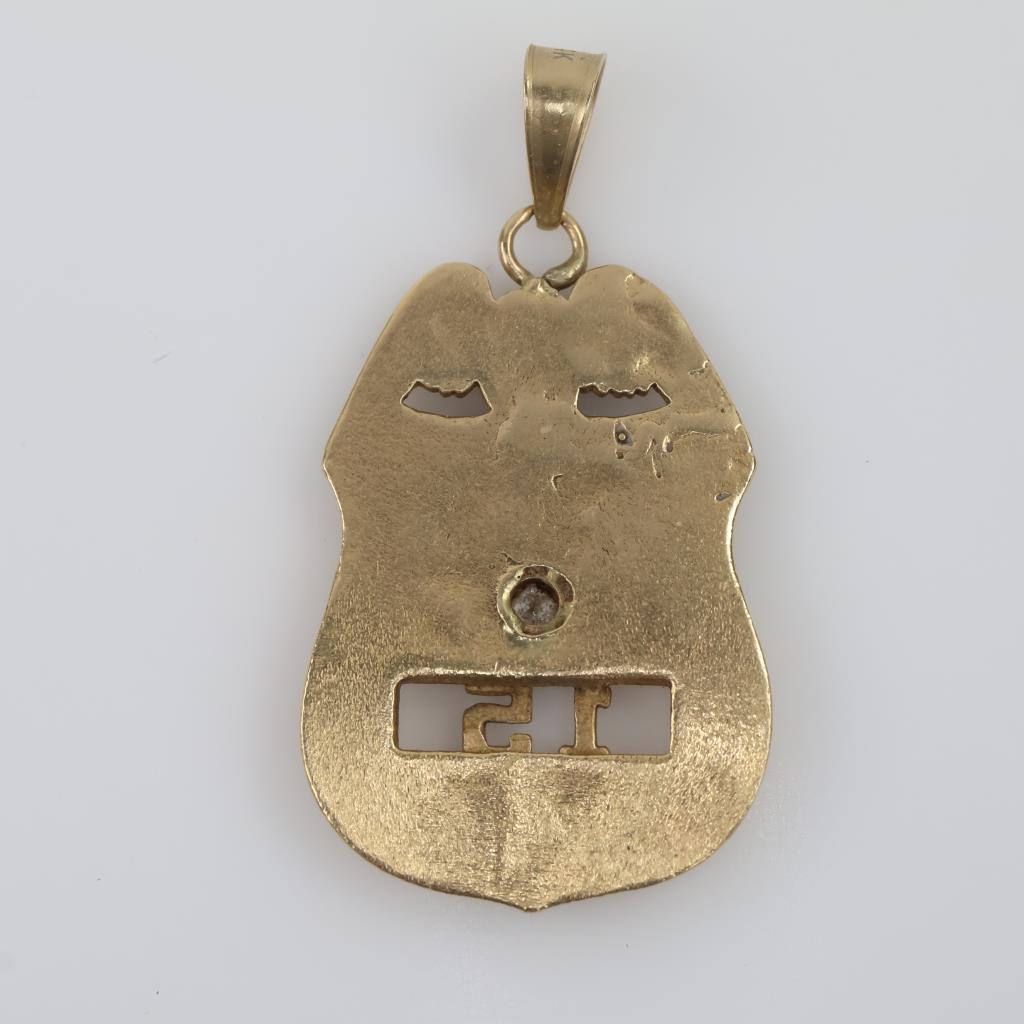 14kt Gold Diamond Police Badge Pendant | Property Room