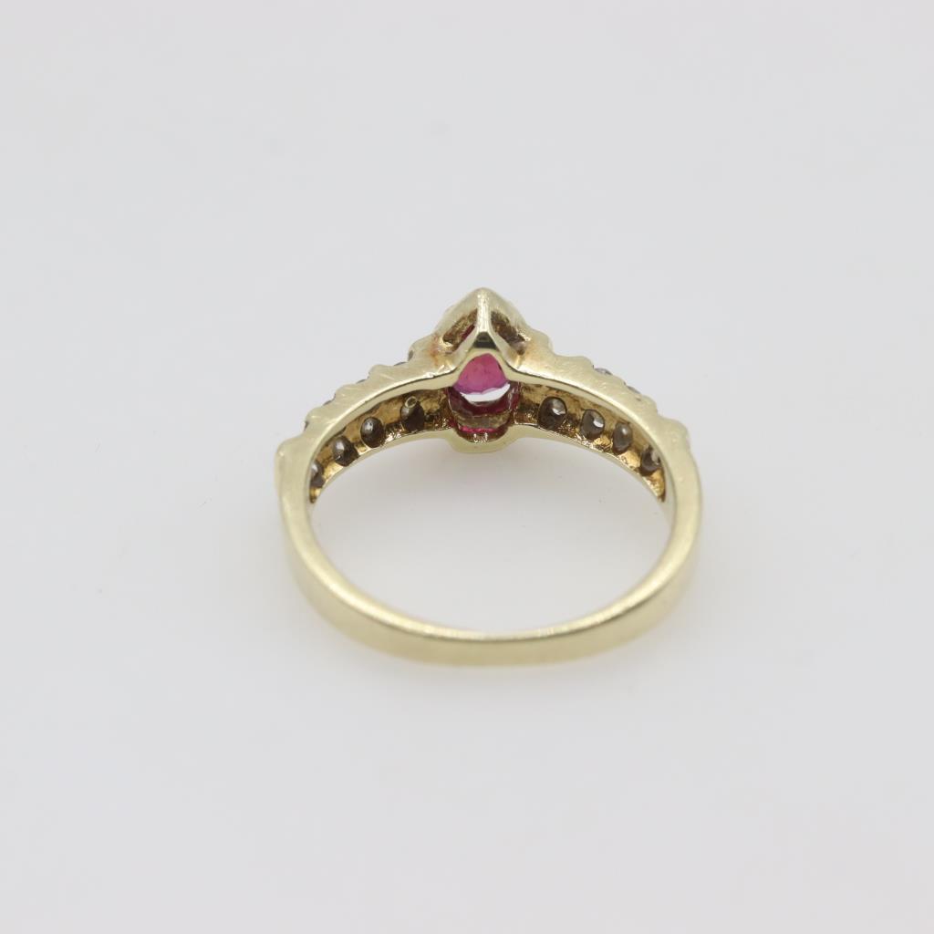 14kt Gold Diamond Ruby Stone Ring | Property Room