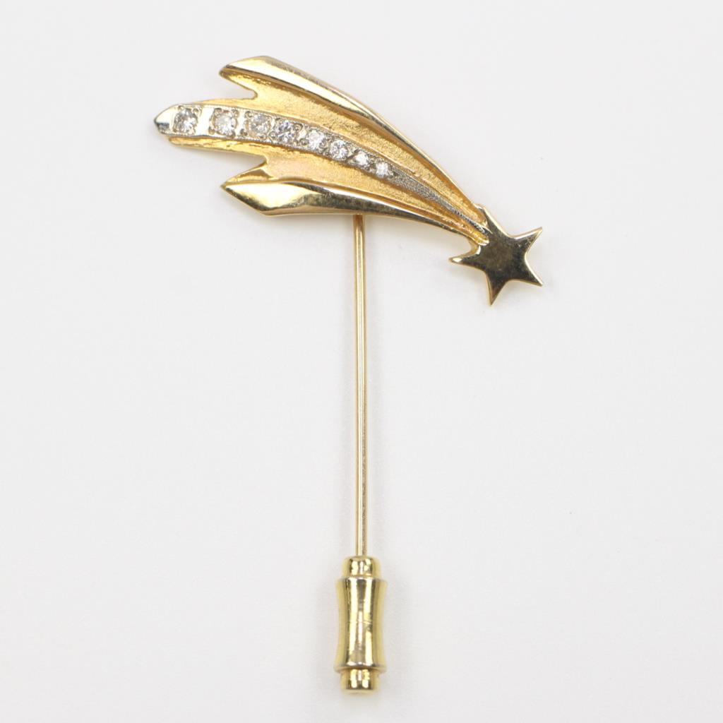 14kt Gold Diamond Shooting Star Pin | Property Room