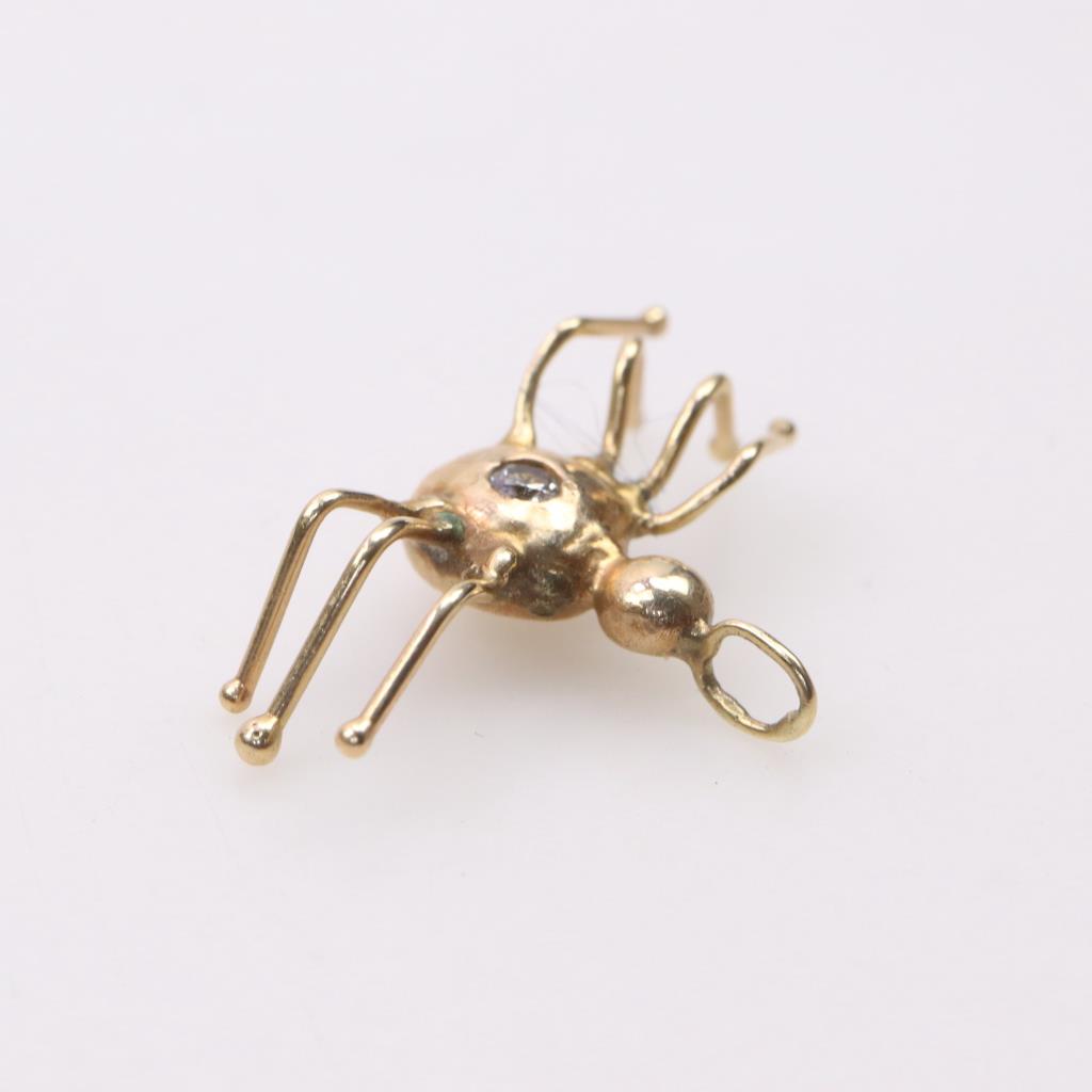 14kt Gold Diamond Spider Pendant | Property Room