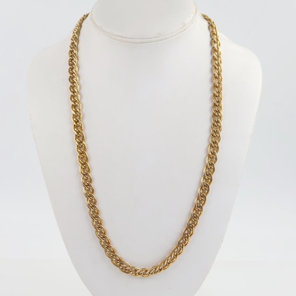 14kt Gold Double Twisted Rope Hollow Chain Link Necklace | Property Room