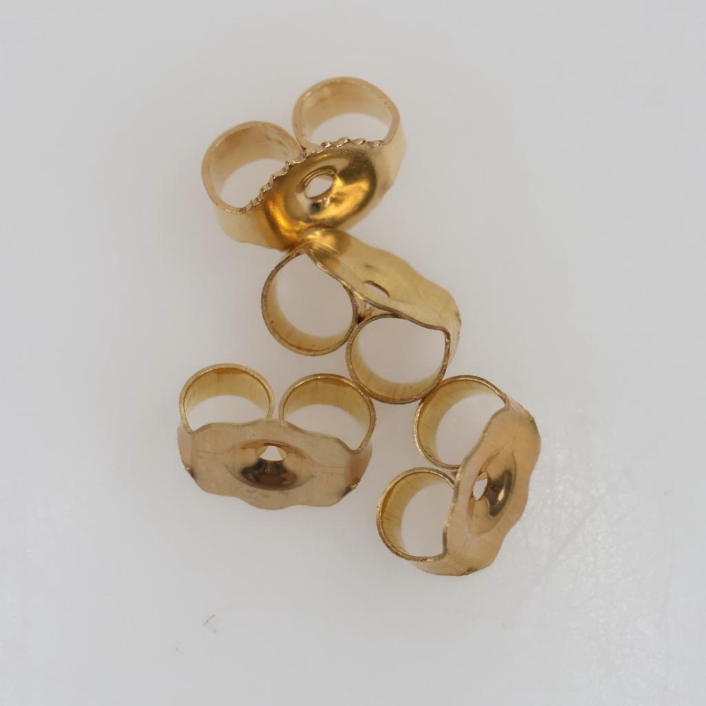14kt Gold Earring Backings, 4 Pieces | Property Room