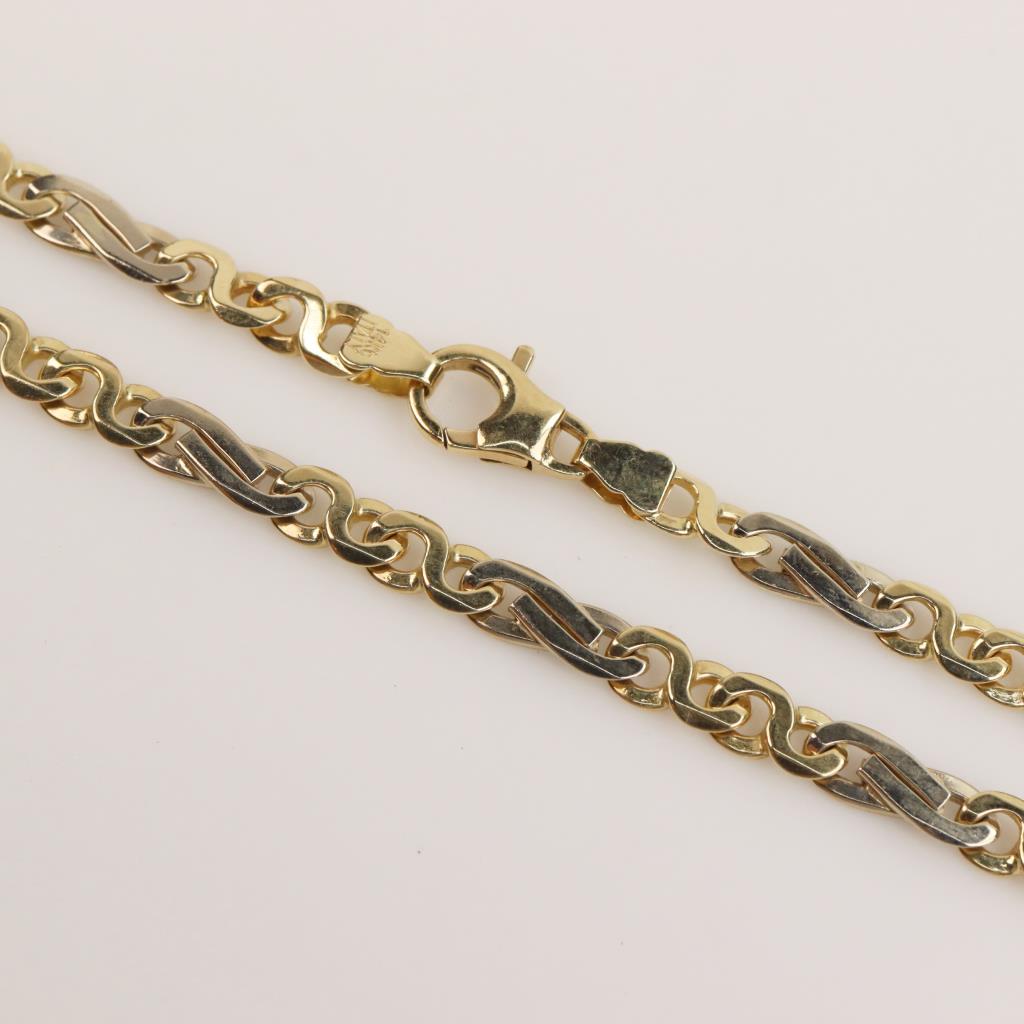 14kt Gold Fancy Figaro Link Chain Necklace-Evaluated By Our Certified ...