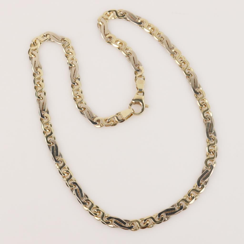 14kt Gold Fancy Figaro Link Chain Necklace-Evaluated By Our Certified ...
