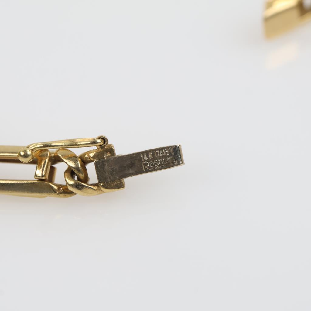 14kt Gold Fancy Rectangle Necklace-Evaluated By Our Certified ...