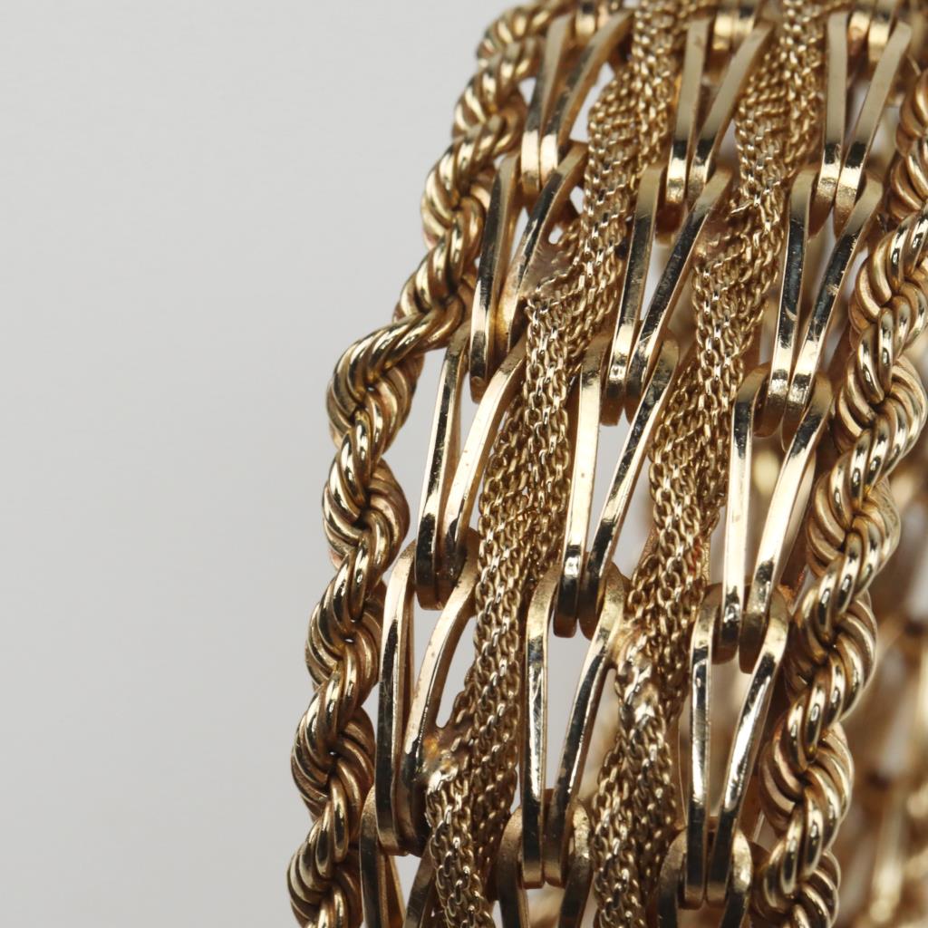 14kt Gold Fancy Rope And Mesh Link Bracelet-Evaluated By Our Certified ...