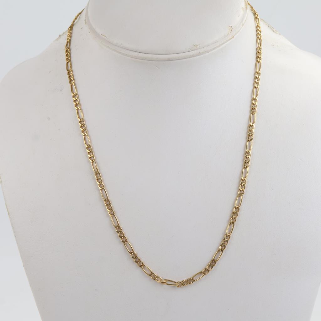 14kt Gold Figaro Chain Link Necklace | Property Room