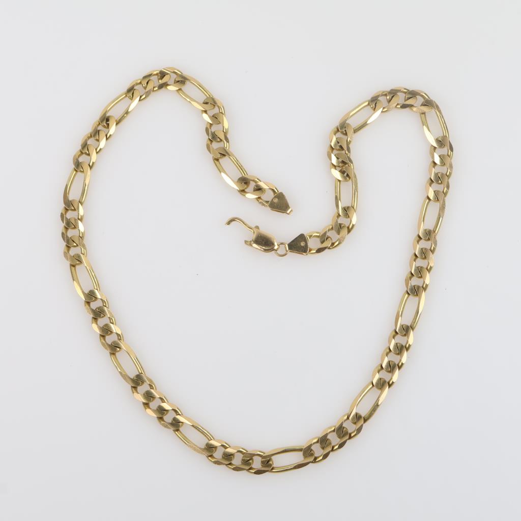 14kt Gold Figaro Chain Link Necklace-Evaluated By Our Certified ...