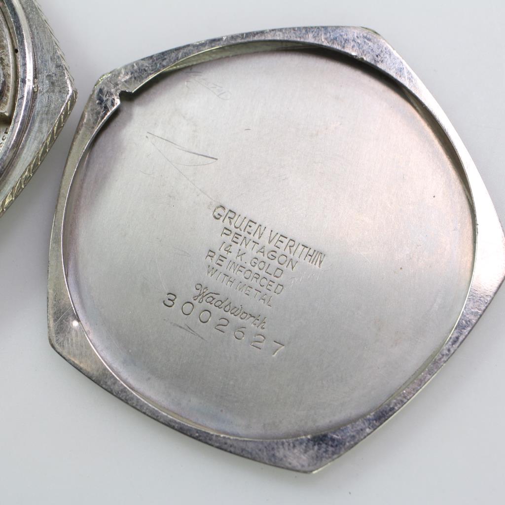 14kt Gold Filled Gruen Verithin Pentagon Pocket Watch | Property Room