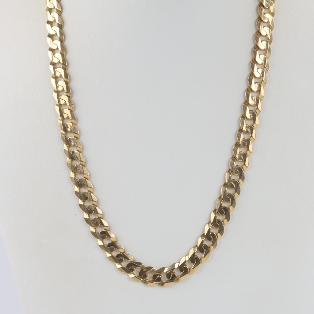 14kt Gold Flat Curb Chain Necklace | Property Room