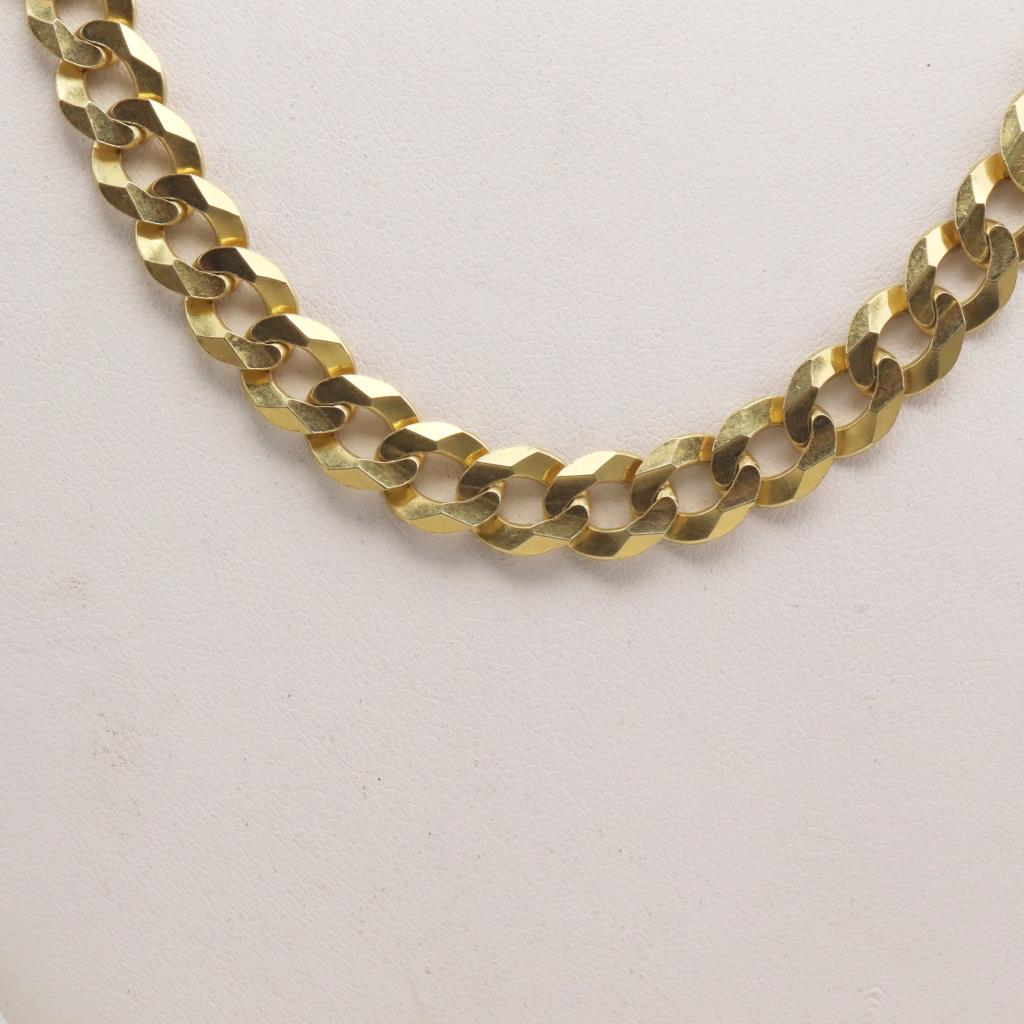 14kt Gold Flat Curb Link Chain Necklace | Property Room