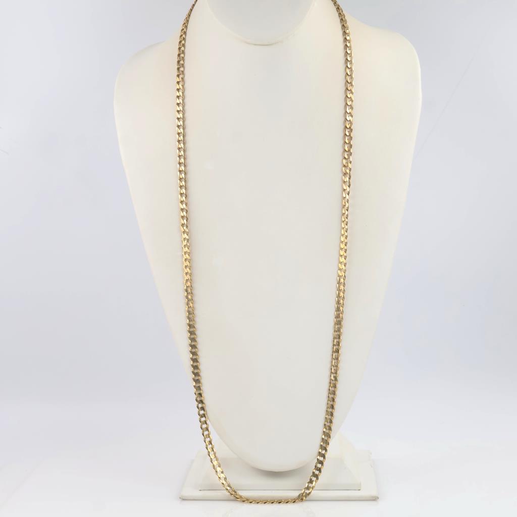Flat Curb Link Chain Gold Flat Curb 14kt Gold