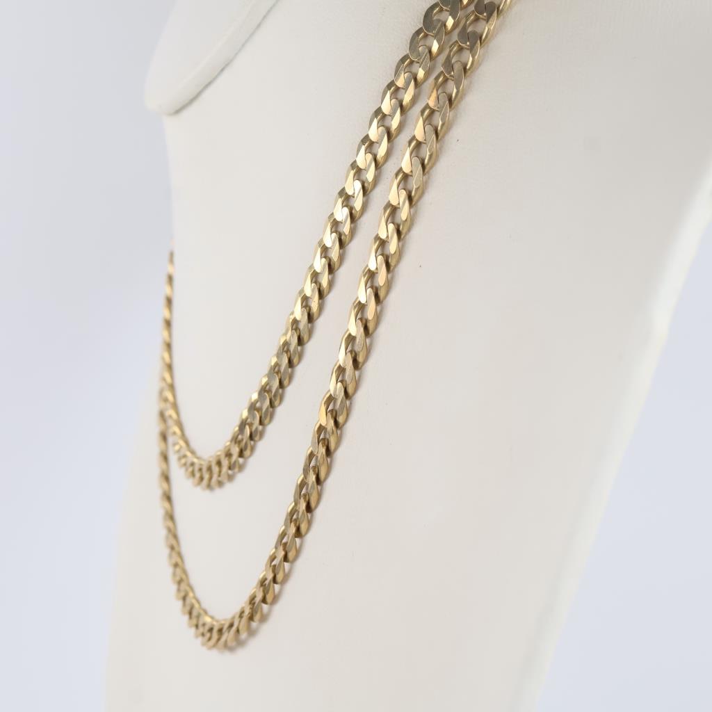 Flat Curb Link Chain Gold Flat Curb 14kt Gold