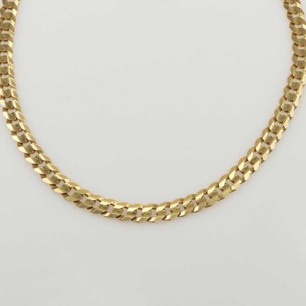 14kt Gold Flat Curb Link Necklace-Evaluated By Our Certified Gemologist ...