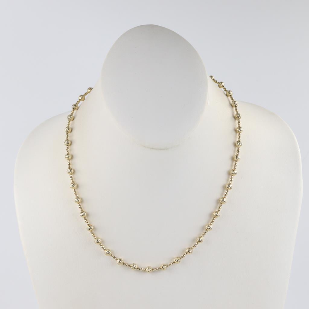 14kt Gold Hollow Bead Necklace | Property Room