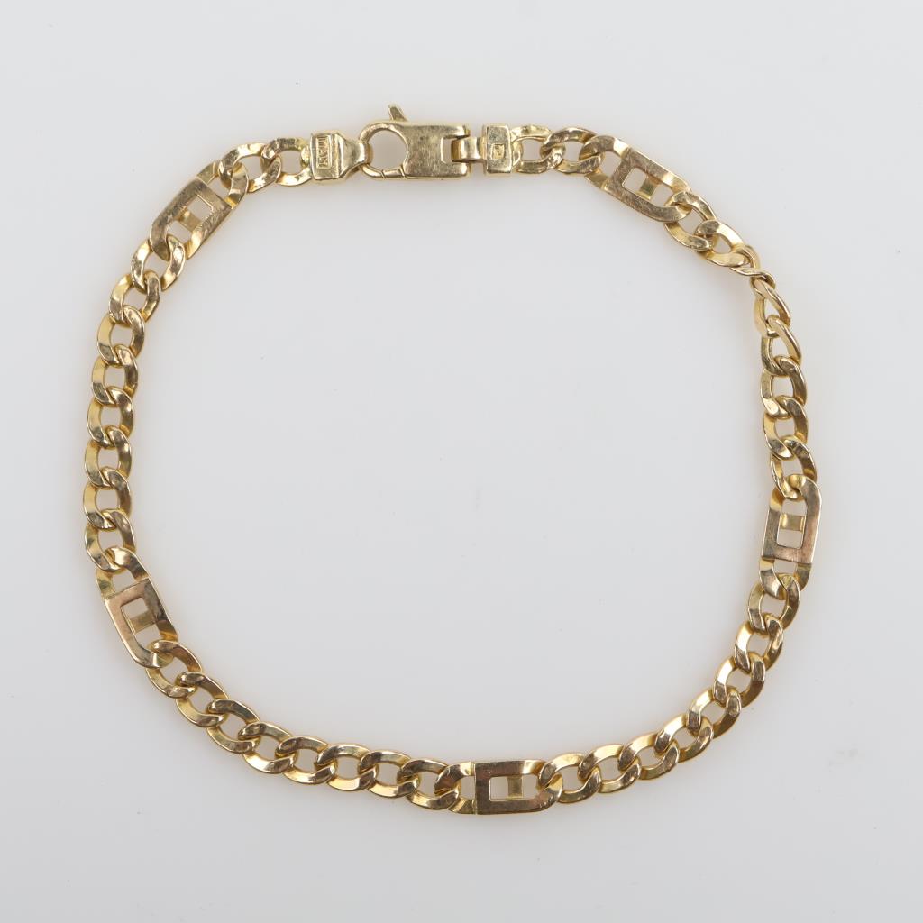 14kt Gold Hollow Chain Bracelet | Property Room