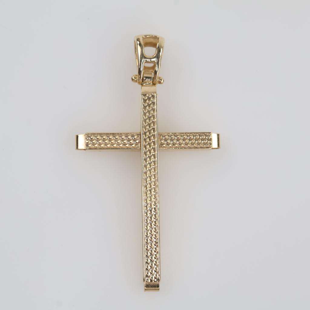 14kt Gold Hollow Cross Pendant | Property Room