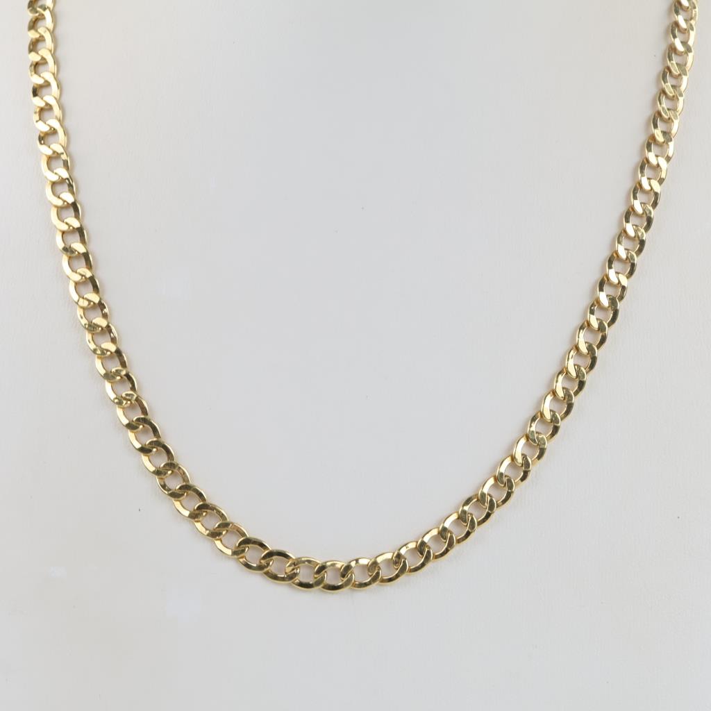 14kt Gold Hollow Curb Link Chain Necklace | Property Room