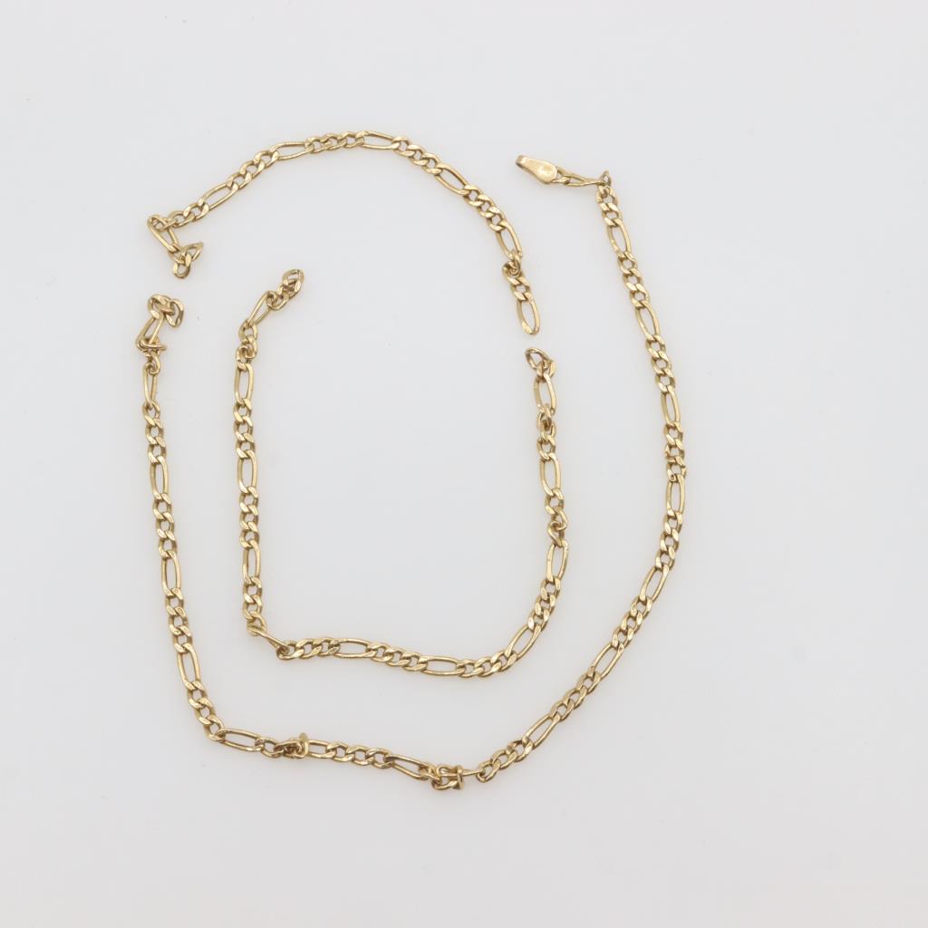 14kt Gold Hollow Figaro Chain Necklace | Property Room