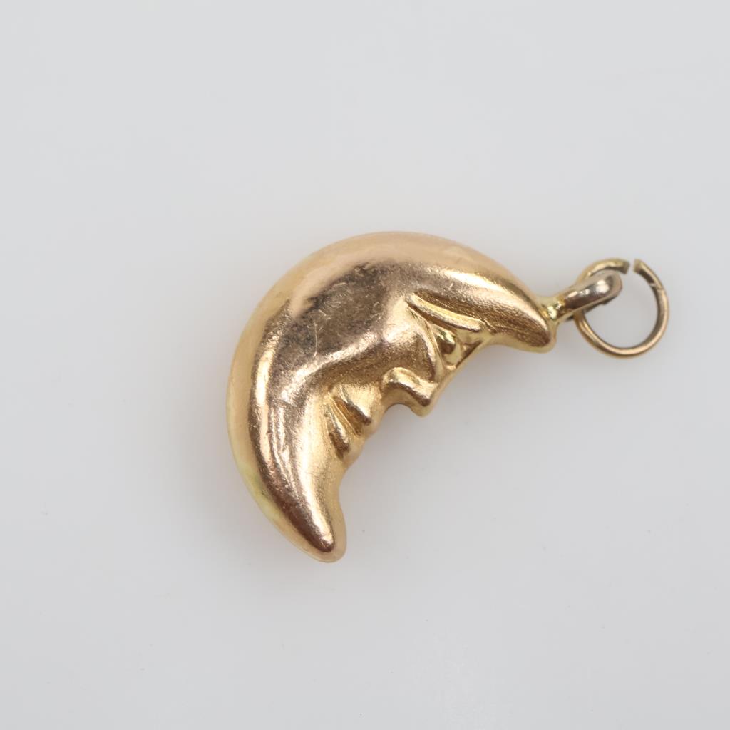 14kt Gold Hollow Half Moon Charm | Property Room