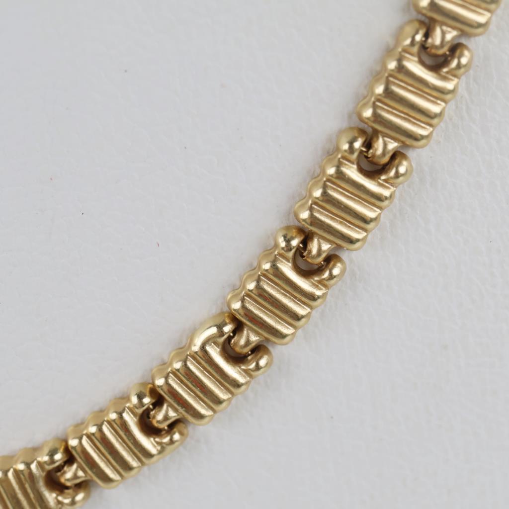14kt Gold Hollow Panel Link Necklace | Property Room