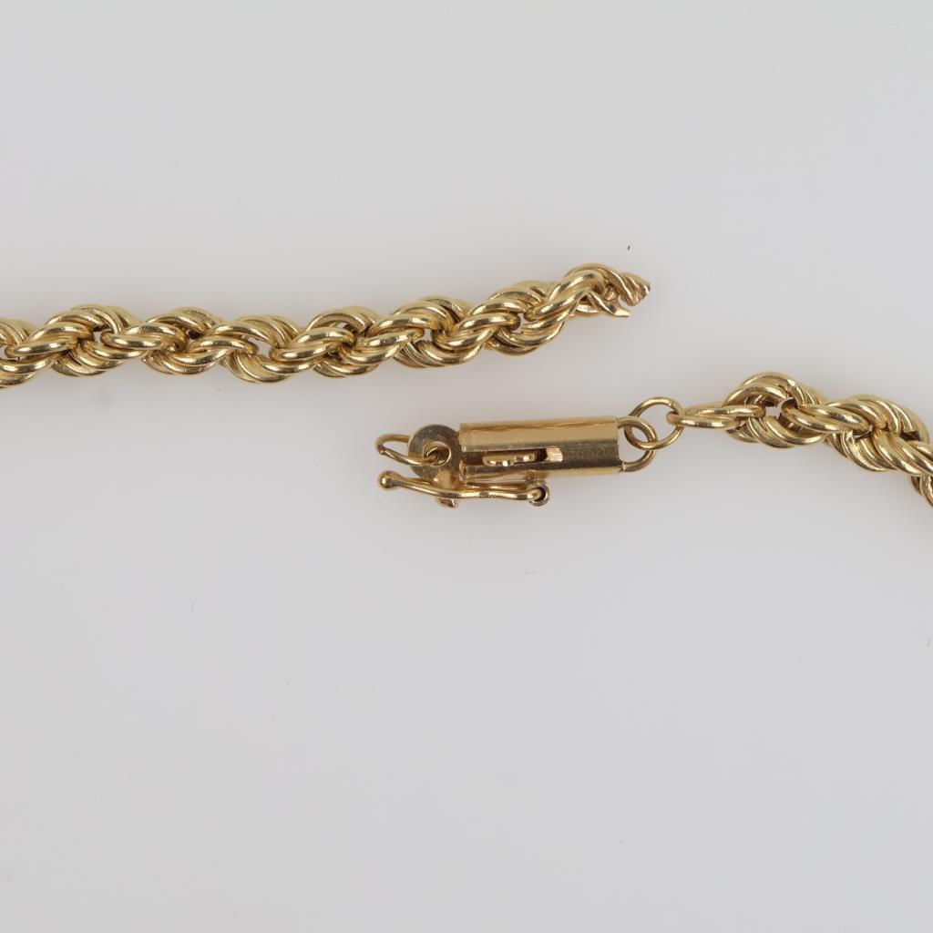 14kt Gold Hollow Rope Chain Necklace | Property Room