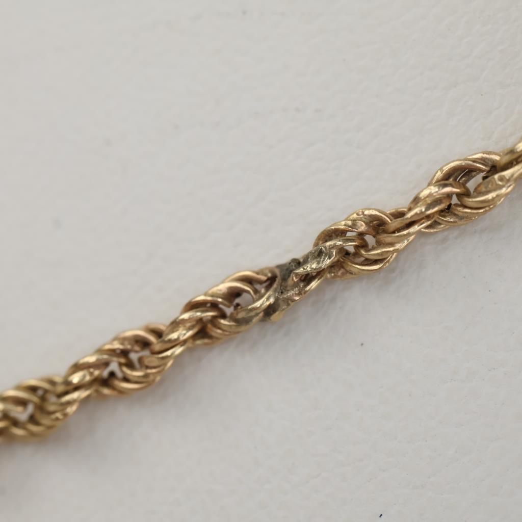 14kt Gold Hollow Rope Chain Necklace | Property Room