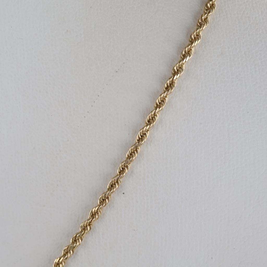 14kt Gold Hollow Rope Chain Necklace | Property Room