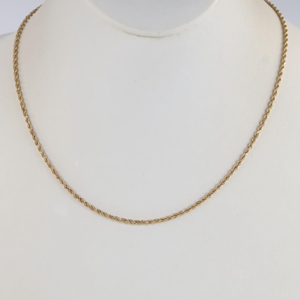 14kt Gold Hollow Rope Chain Necklace | Property Room