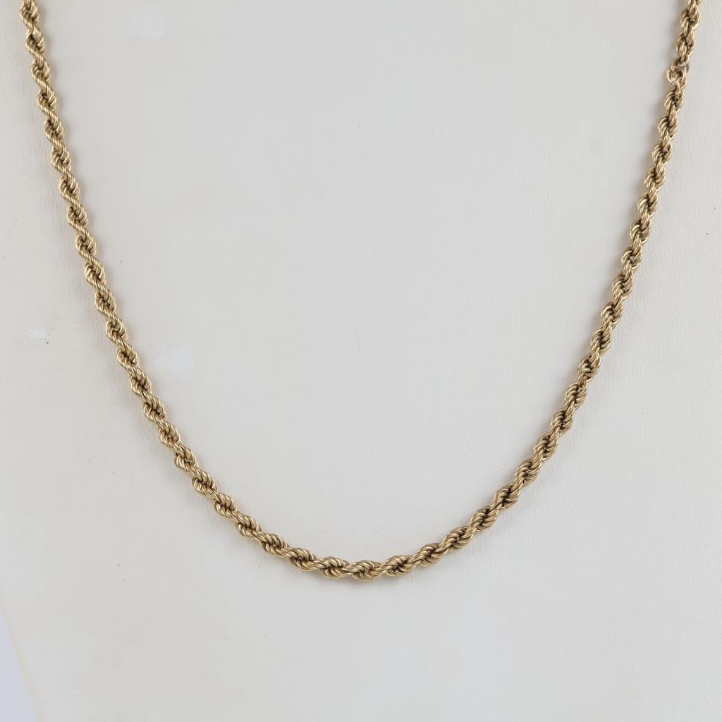 14kt Gold Hollow Rope Chain Necklace | Property Room