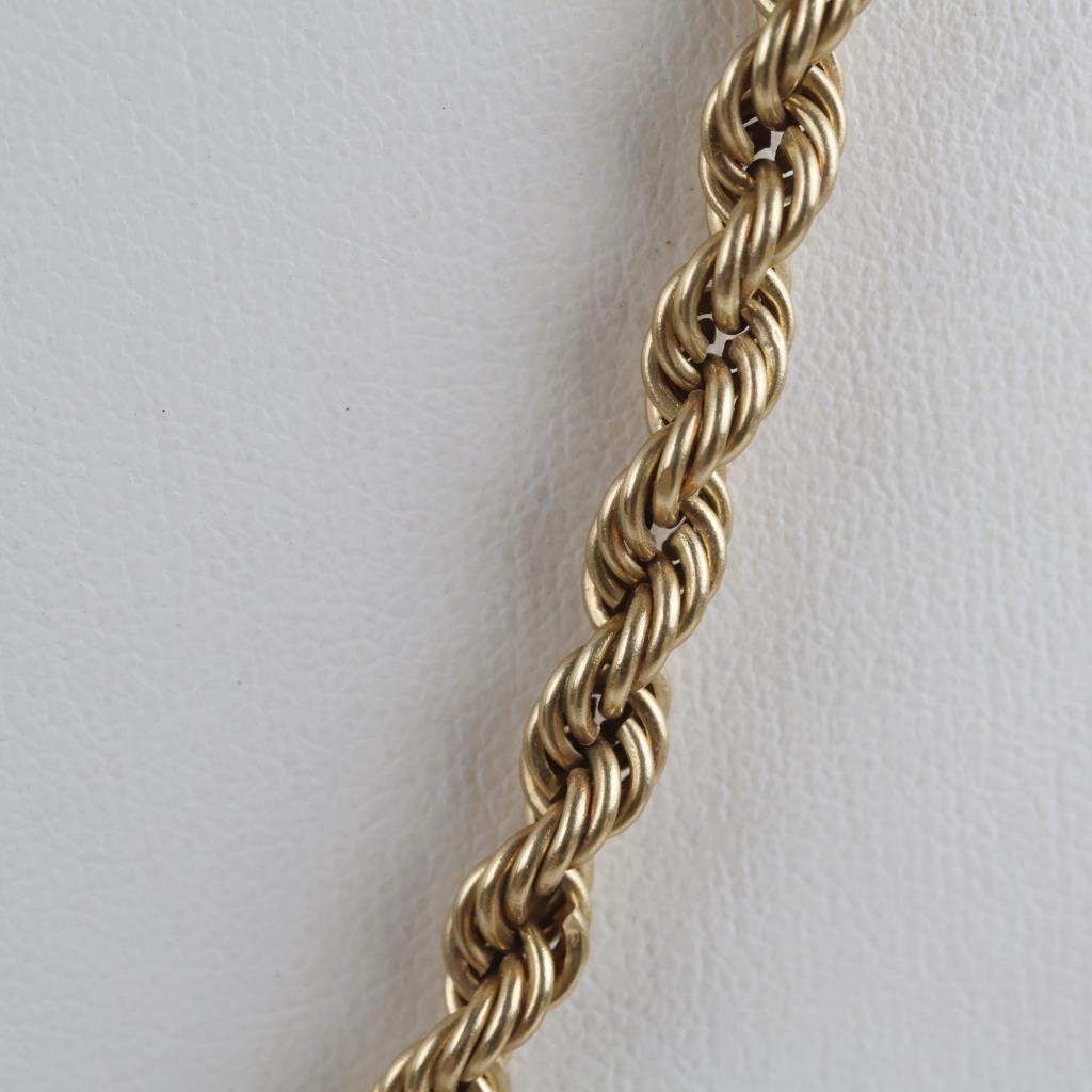 14kt Gold Hollow Rope Chain Necklace | Property Room
