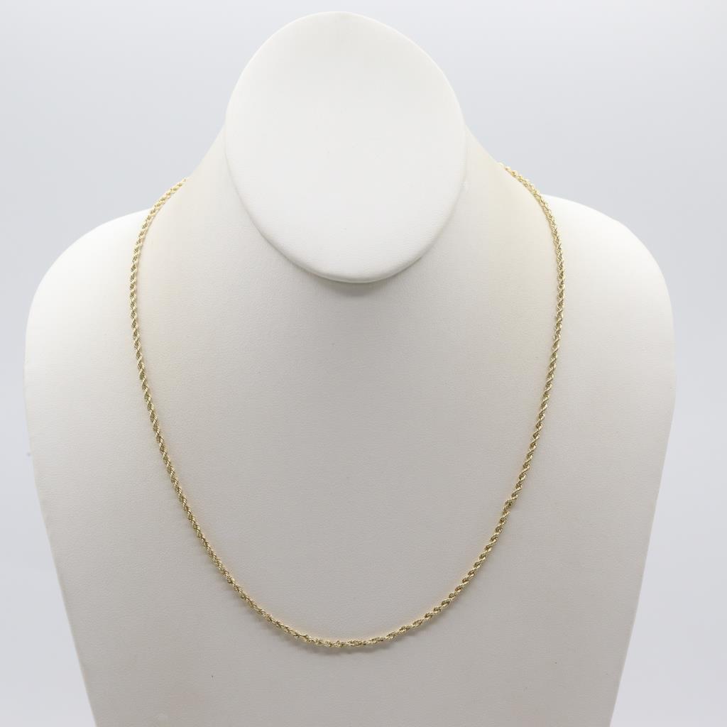 14kt Gold Hollow Rope Chain Necklace | Property Room
