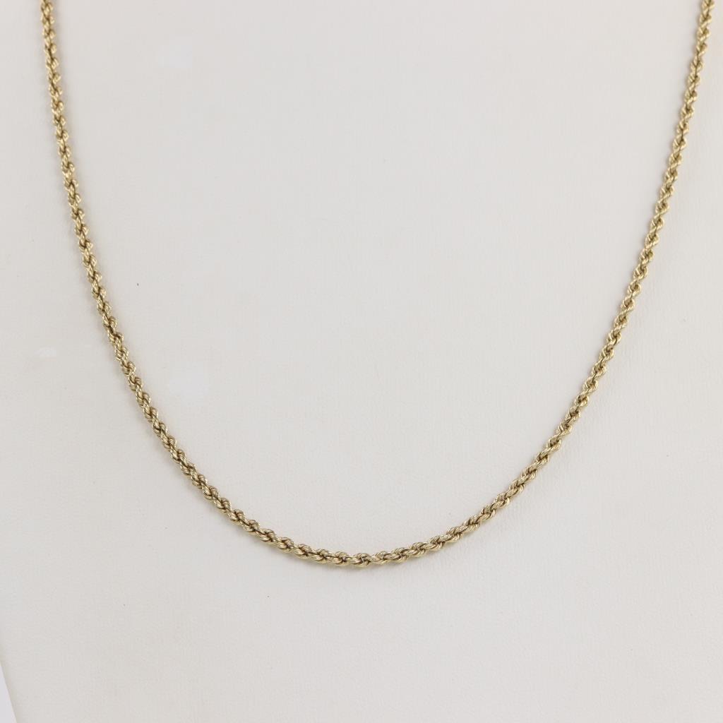 14kt Gold Hollow Rope Chain Necklace | Property Room