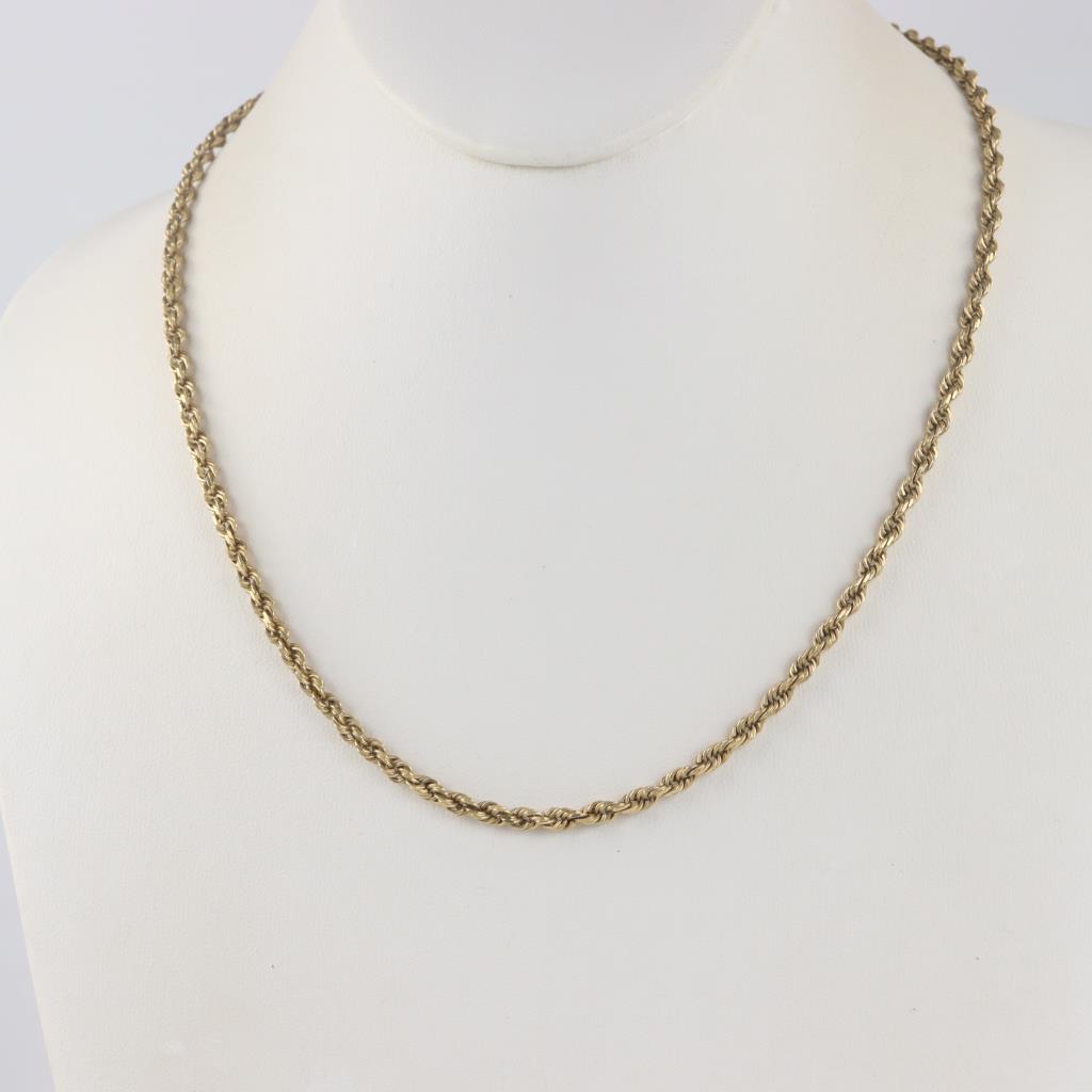14kt Gold Hollow Rope Chain Necklace | Property Room